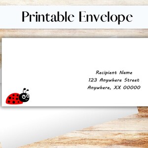 Ladybug Printable Stationary Set With Envelope Printable Stationary ...