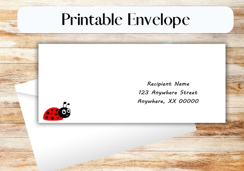 Ladybug Printable Stationary Set With Envelope Printable Stationary ...