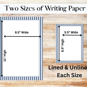 Blue Stripe PRINTABLE Stationery Writing Paper Stationary Letter ...