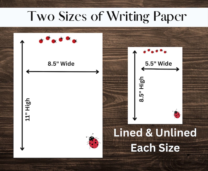 Ladybug Printable Stationary Set With Envelope Printable Stationary ...