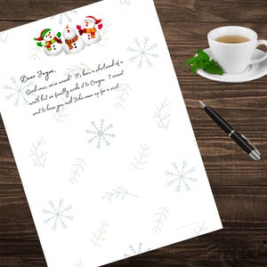 Snowman PRINTABLE Stationery Writing Paper Stationary Letter Lined ...
