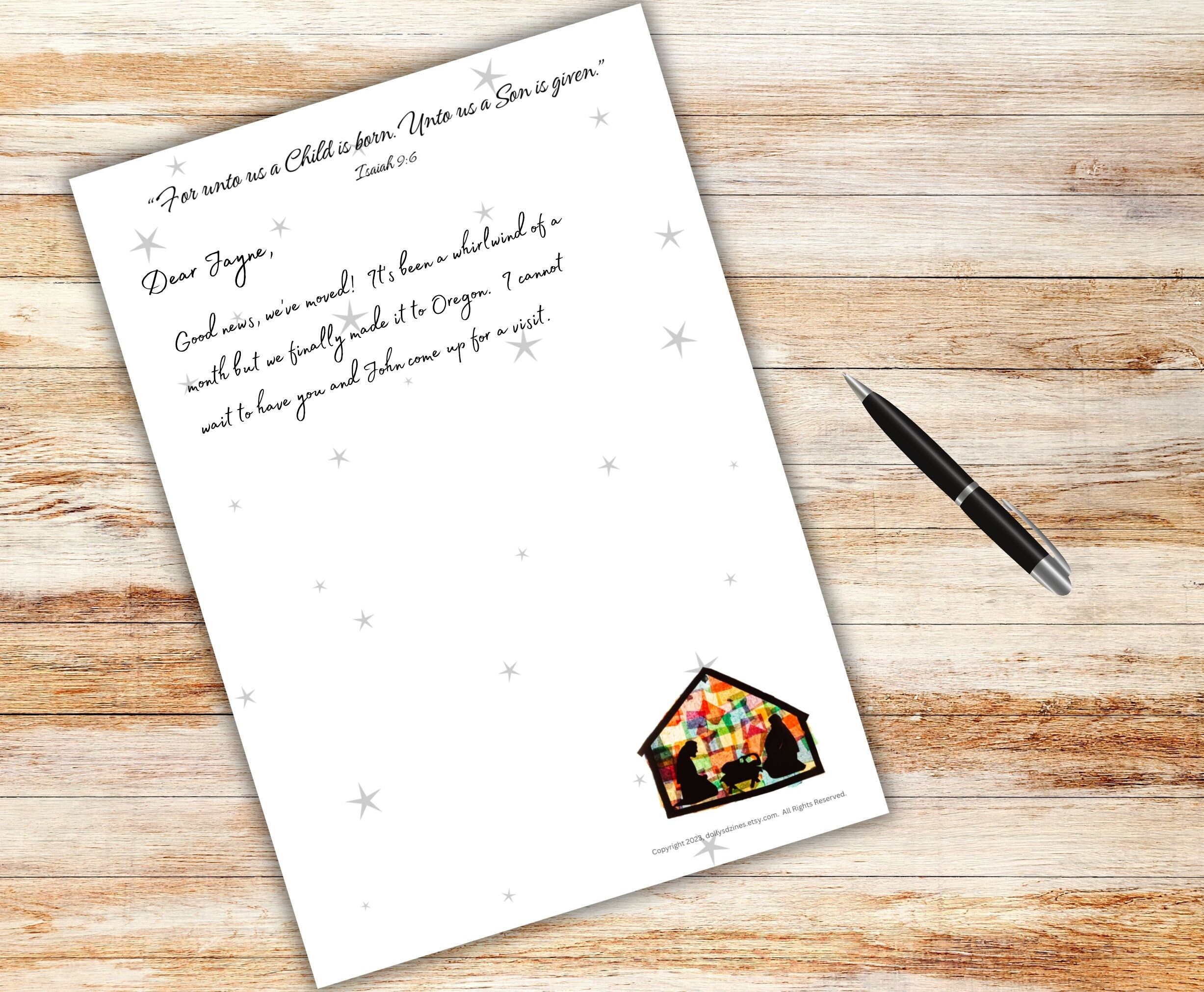 Nativity Stationary, Nativity Stationery Printable, Christmas ...