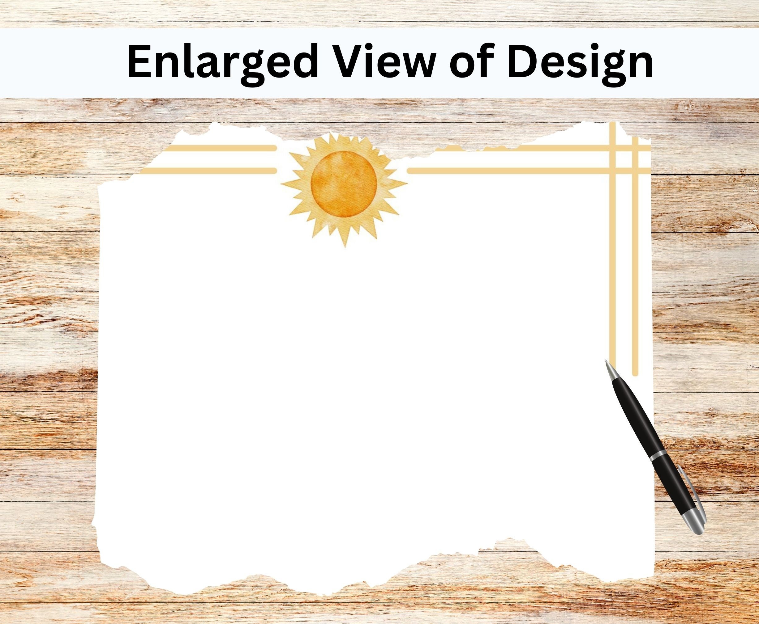 Sunshine Printable Stationary Set With Envelope, Writing Paper, US ...