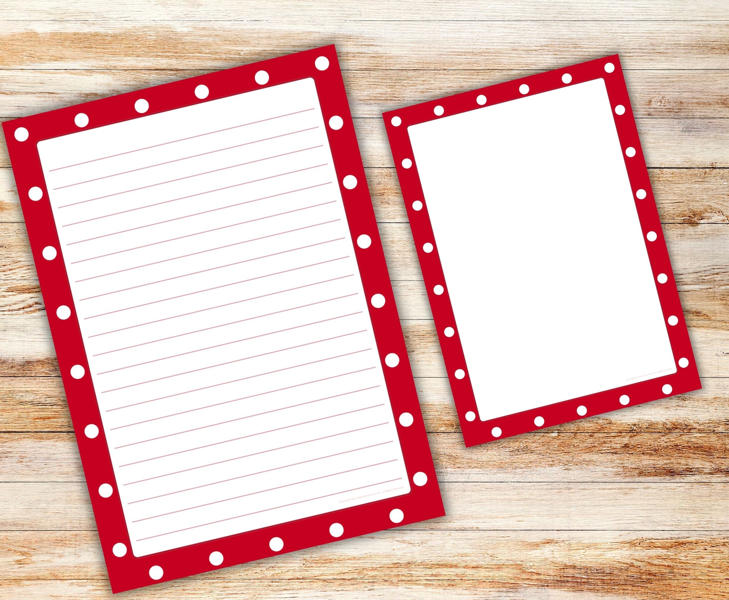 Red Polka Dot PRINTABLE Stationery Writing Paper Stationary Letter ...