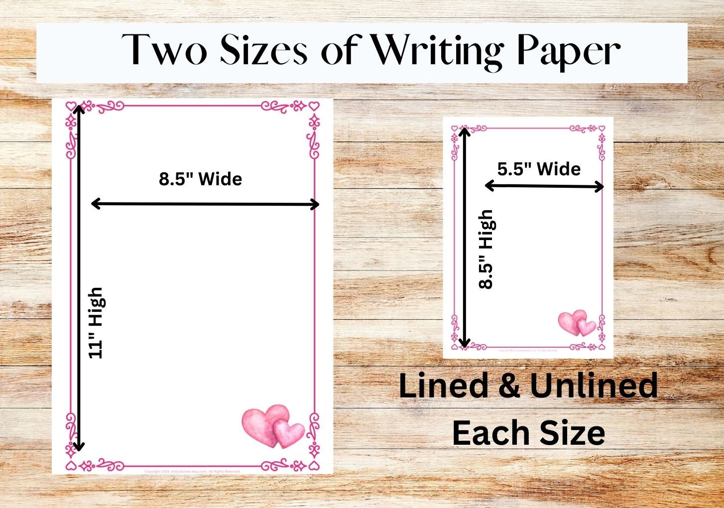 Heart Stationary Valentines Day Stationary Printable Stationary Set ...