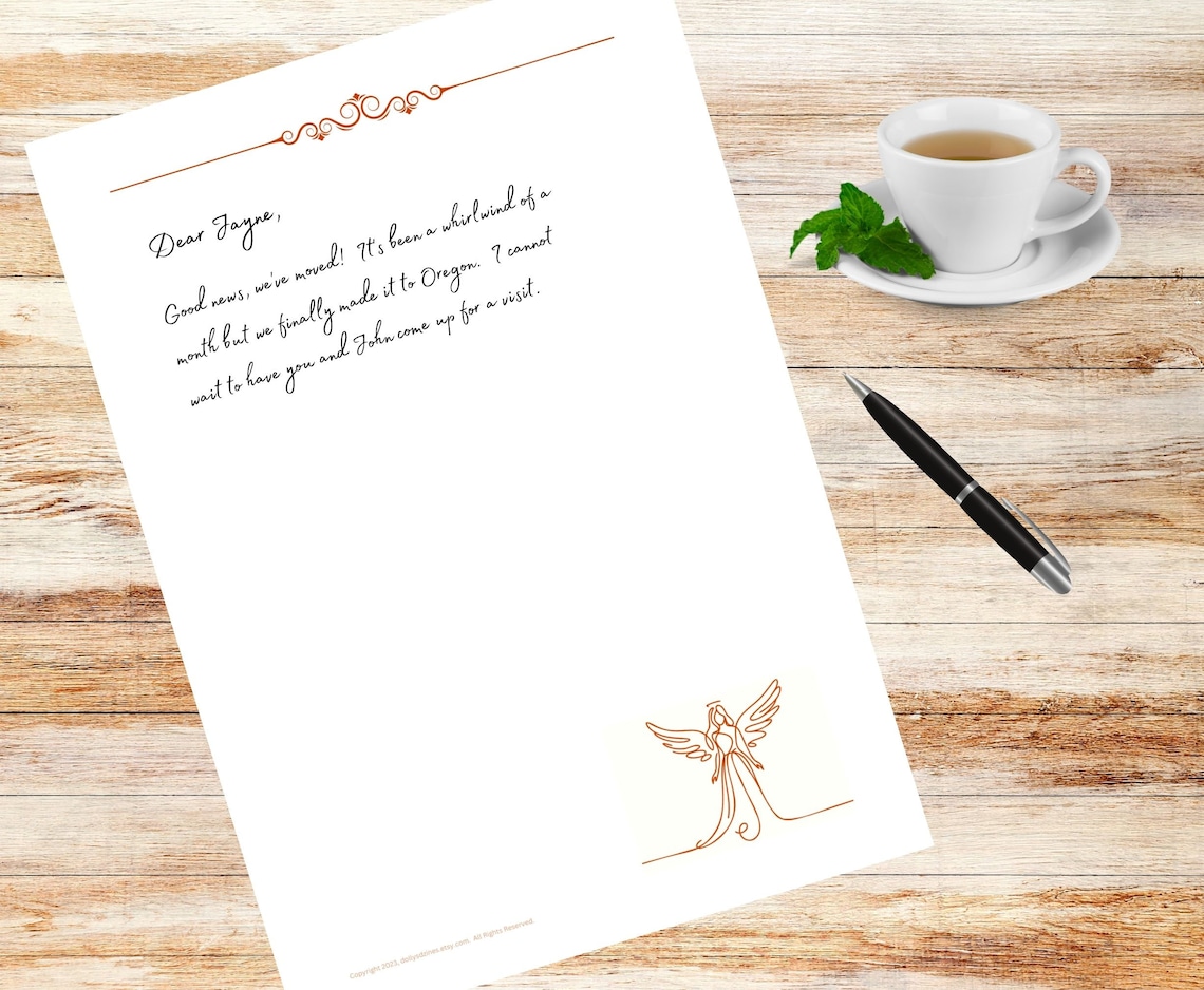 Angels PRINTABLE Stationery Writing Paper Stationary Letter Writing ...
