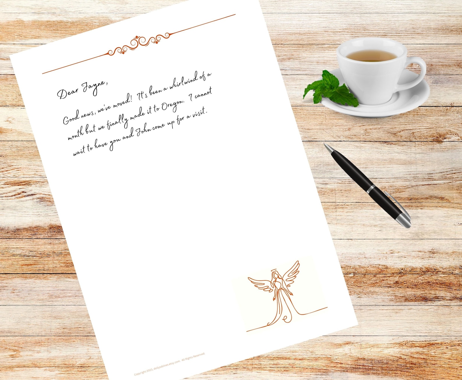 Angels PRINTABLE Stationery Writing Paper Stationary Letter Writing ...