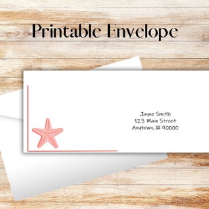 Seashell Printable Stationary Set With Envelope, Writing Paper, US ...