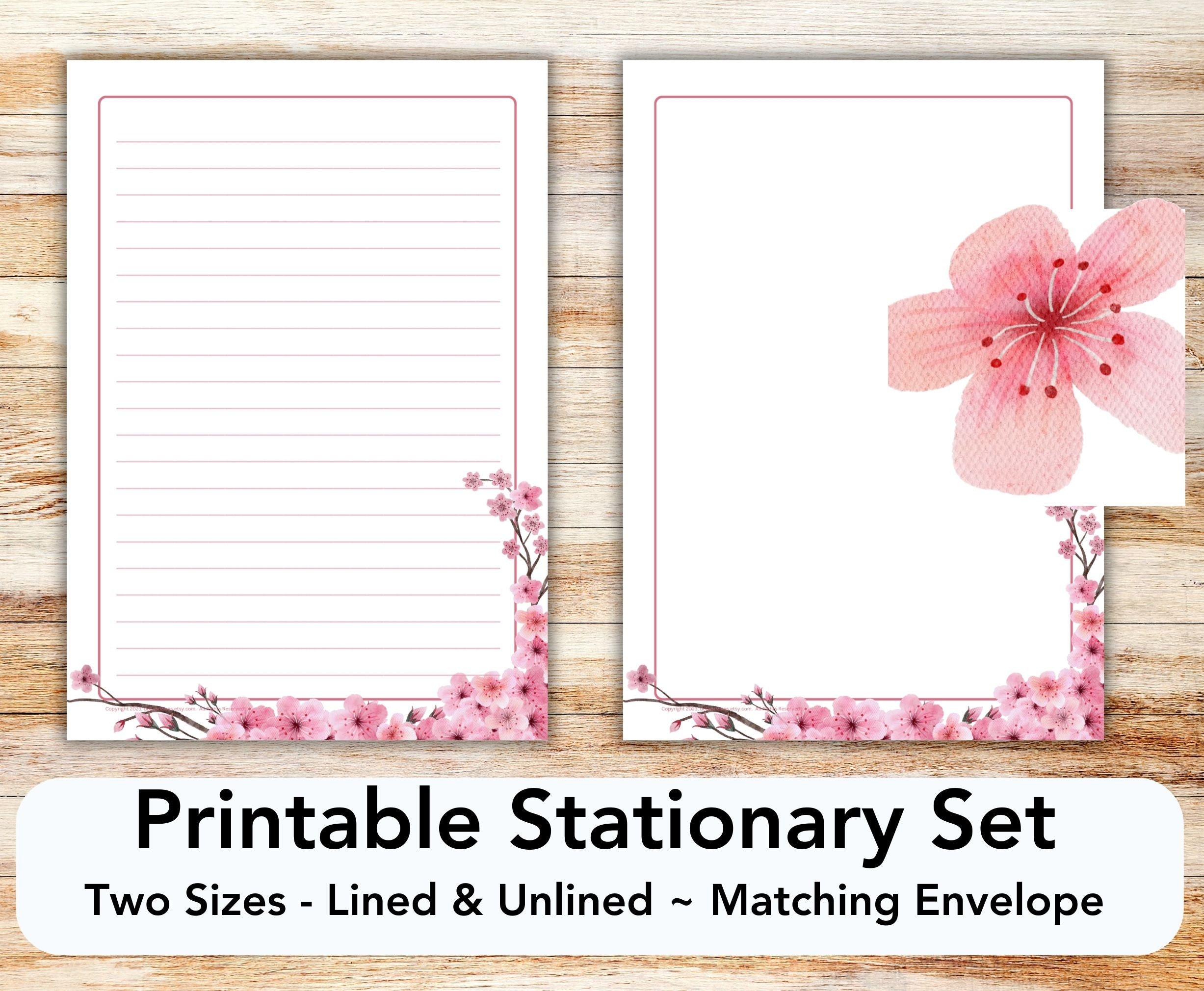 Cherry Blossom PRINTABLE Stationary Set With Envelope Printable ...