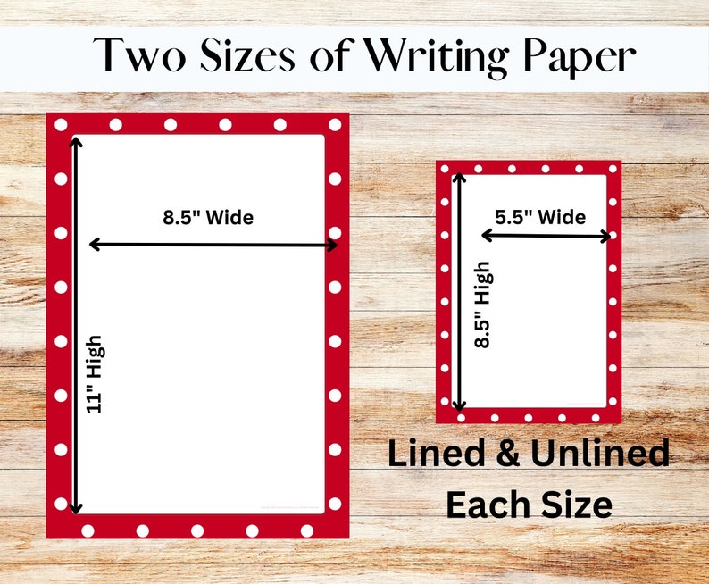 Red Polka Dot PRINTABLE Stationery Writing Paper Stationary Letter ...