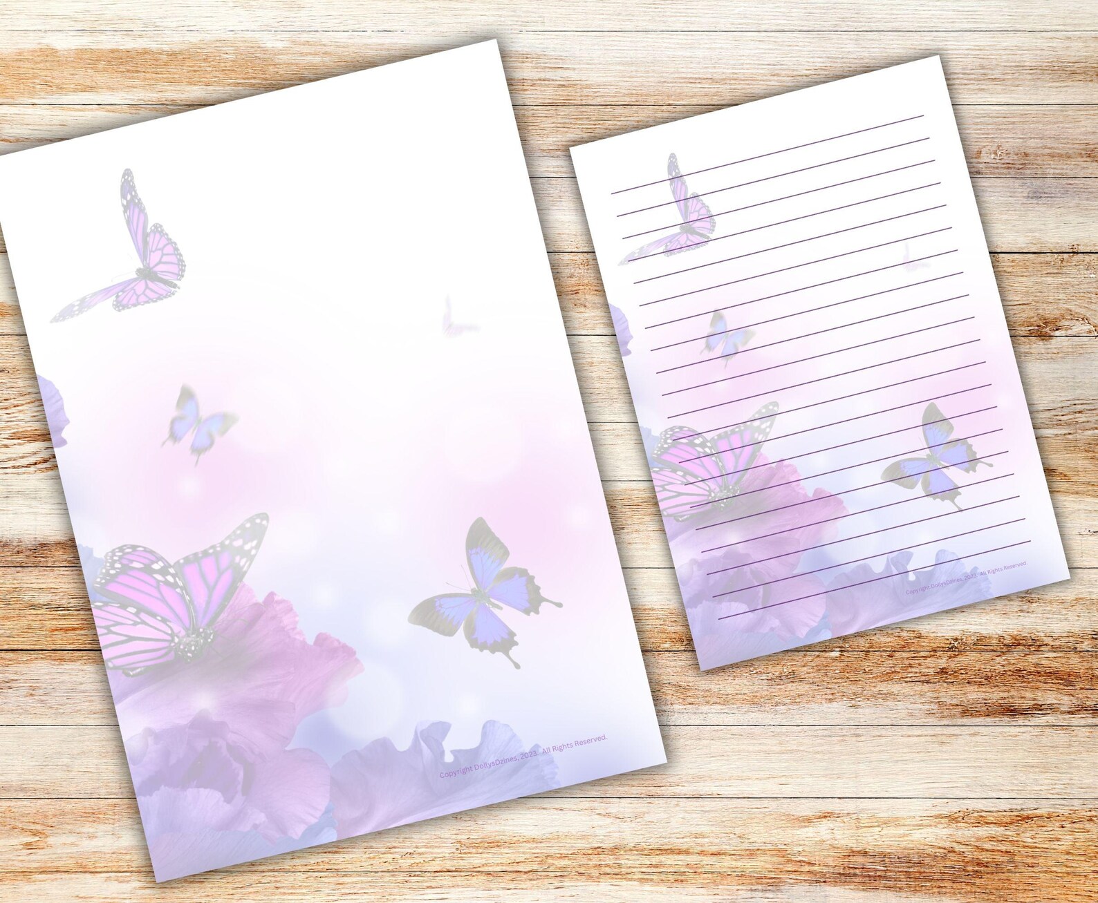 Purple Butterfly PRINTABLE Stationery Writing Paper Stationary Letter ...