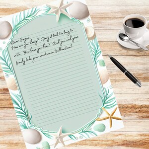 Seashell Printable Stationary Set With Envelope, Writing Paper, US ...