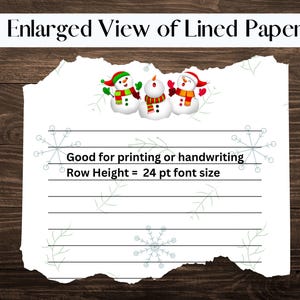 Snowman PRINTABLE Stationery Writing Paper Stationary Letter Lined ...