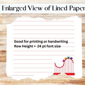 Rollercoaster PRINTABLE Stationary Set With Envelope Printable ...