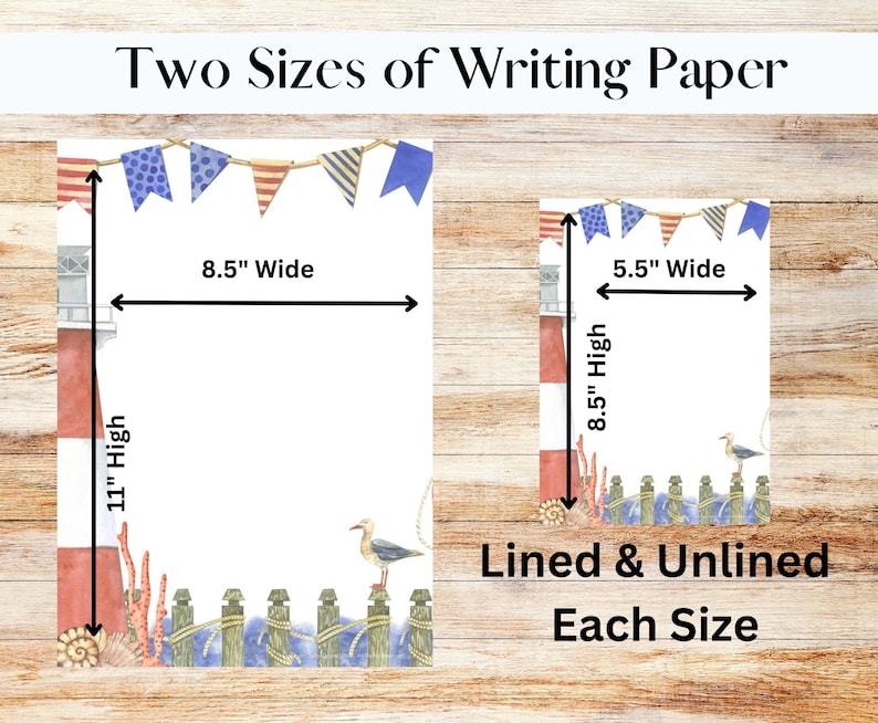 Lighthouse Nautical Printable Stationary With Envelope, Writing Paper ...