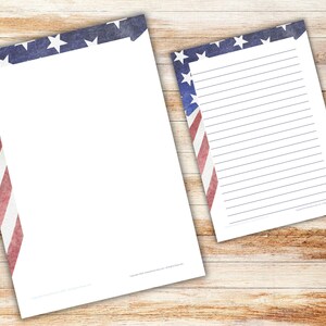 American Flag PRINTABLE Stationery Writing Paper Stationary Letter ...