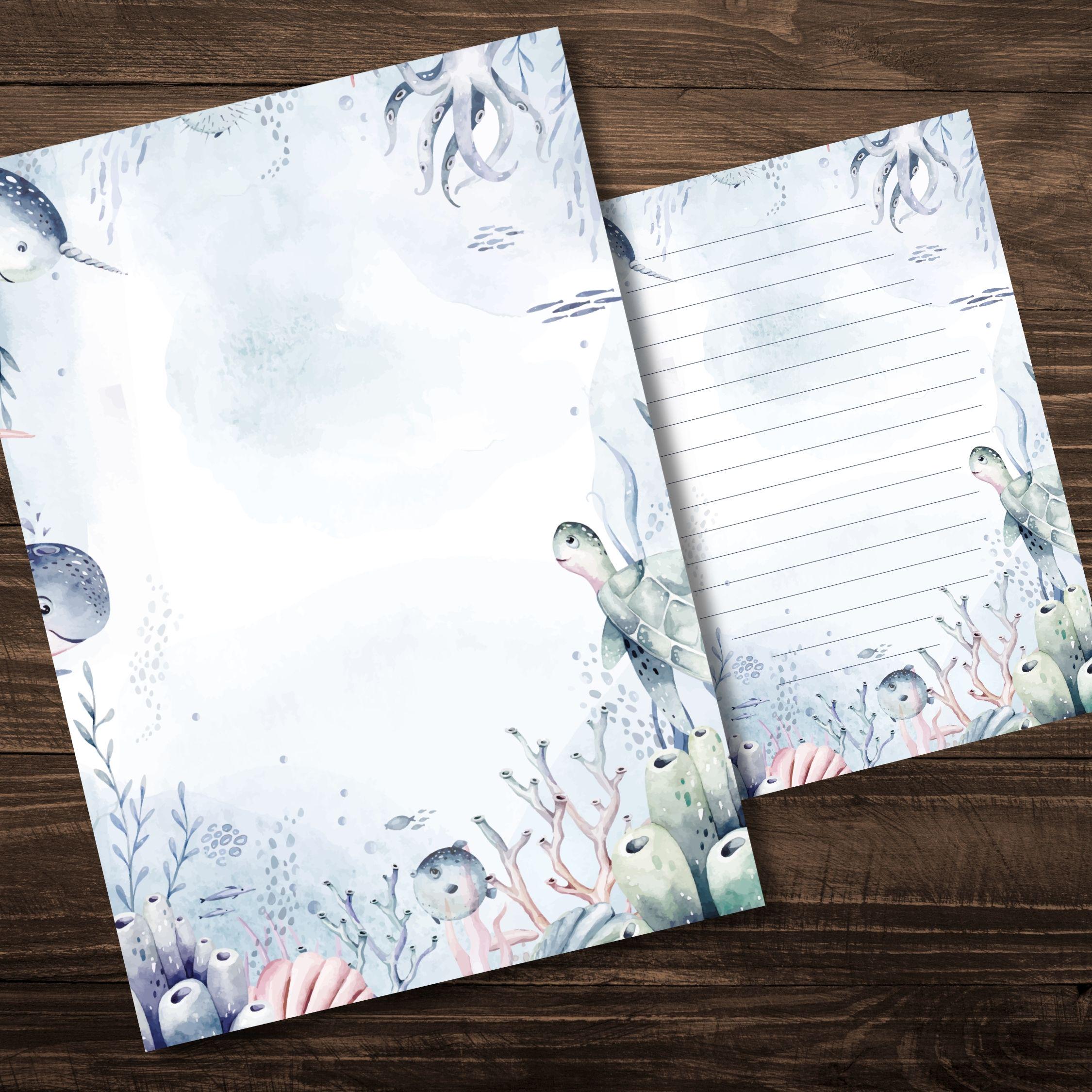 Under the Sea PRINTABLE Stationery Writing Paper Stationary Letter ...