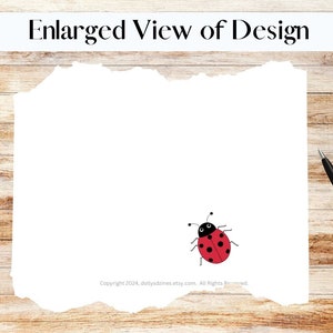 Ladybug Printable Stationary Set With Envelope Printable Stationary ...