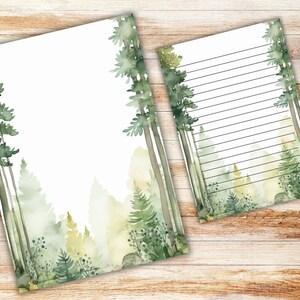 Forest Printable Stationary Set With Envelope, Writing Paper, US Letter ...