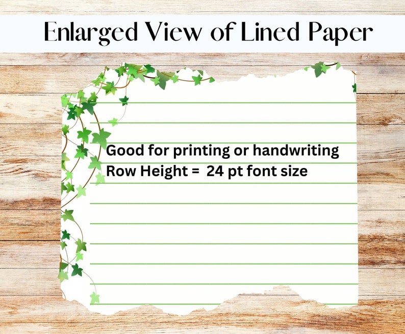 Ivy Printable Stationary Set With Envelope, Writing Paper, US Letter ...