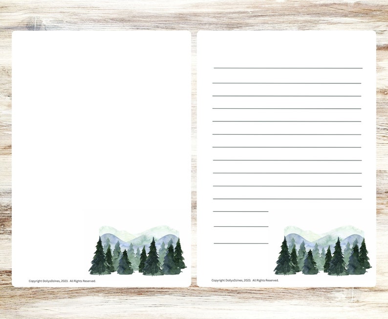 Forest Printable Stationary Set With Envelope Writing Paper - Etsy