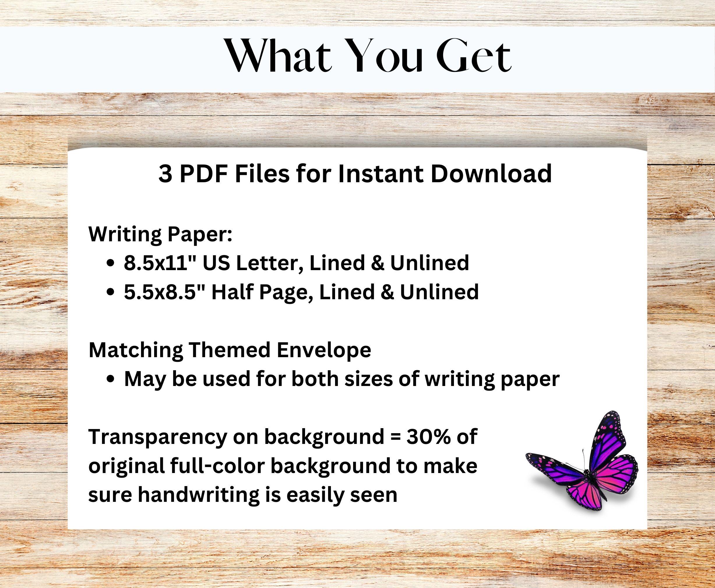 Purple Butterfly PRINTABLE Stationery Writing Paper Stationary Letter ...