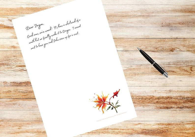 Columbine Printable Stationary Set Envelope Printable Stationary Paper ...