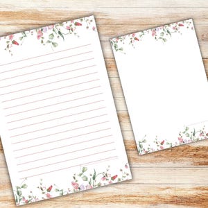 Pink Flower PRINTABLE Stationery Writing Paper Stationary Letter ...