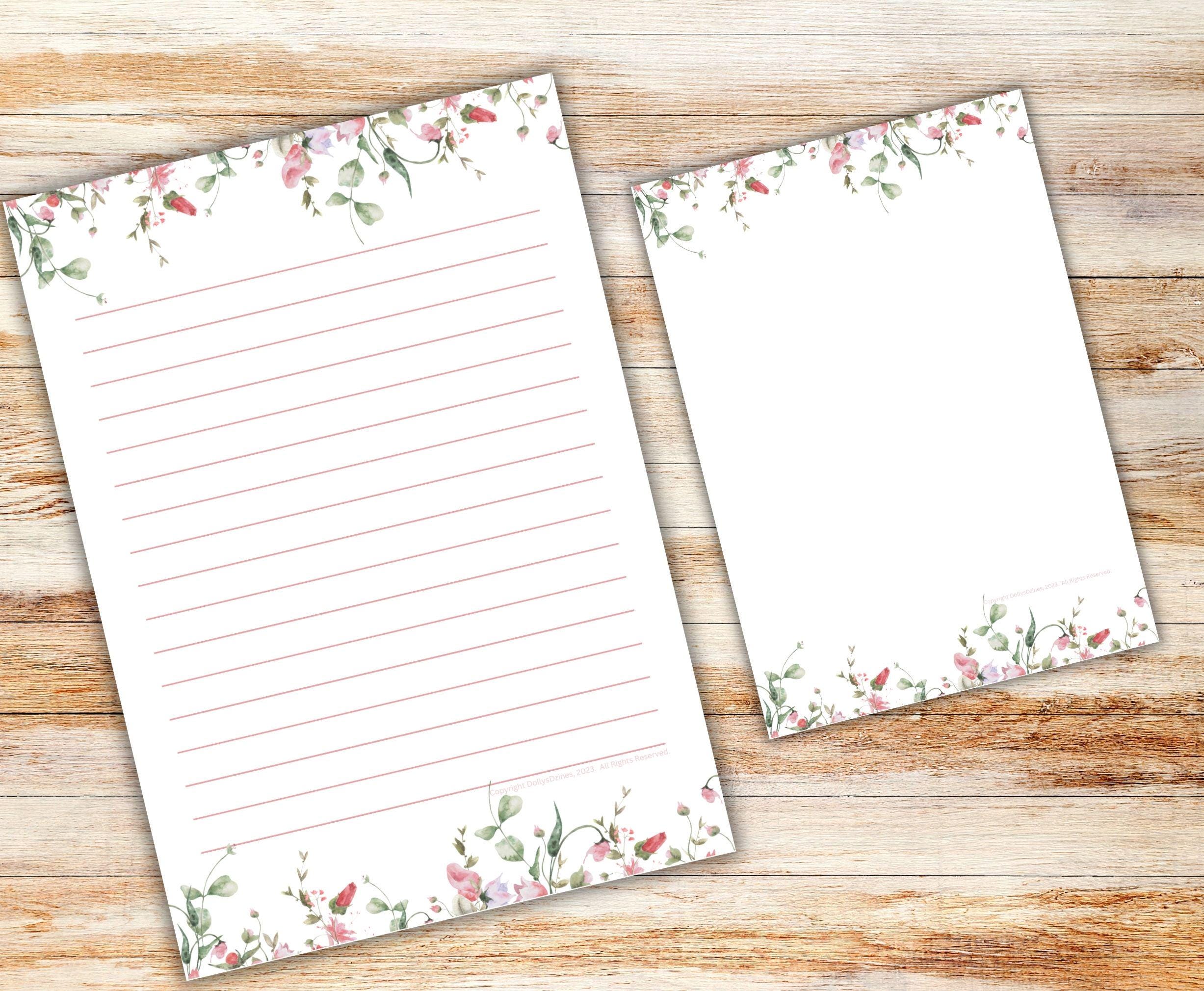 Pink Flower PRINTABLE Stationery Writing Paper Stationary Letter ...