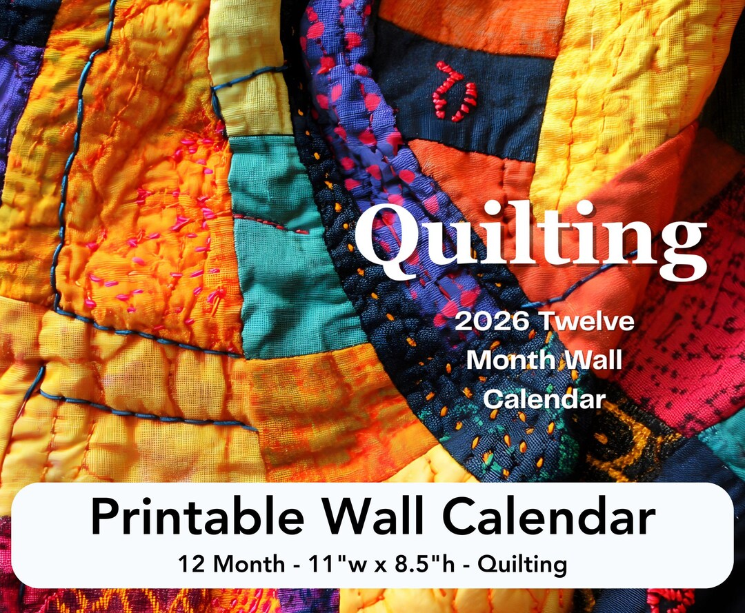 2026 Quilting Calendar, Quilt Block Designs (printable PDF) - Etsy