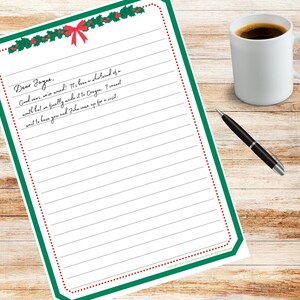 Holly Christmas Stationery, Printable Christmas Stationery, Christmas ...