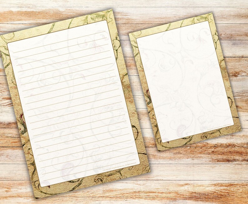 Victorian PRINTABLE Stationary Set With Envelope Printable Stationary ...