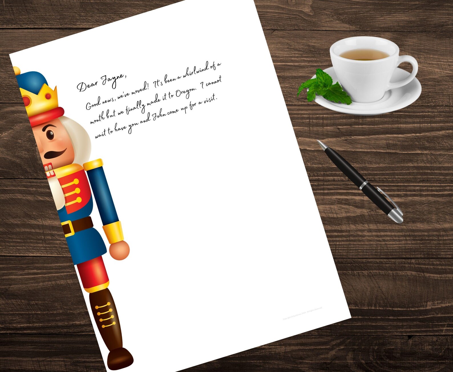 Nutcracker PRINTABLE Stationery Writing Paper Stationary Letter Lined ...