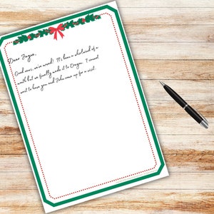 Holly Christmas Stationery, Printable Christmas Stationery, Christmas ...