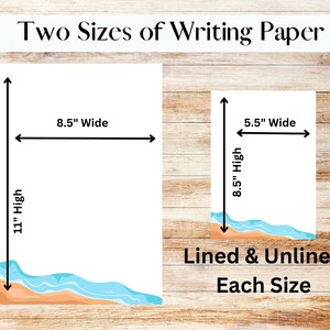 Beach PRINTABLE Stationery Summer Stationary Ocean Waves Sea Sand Dunes ...