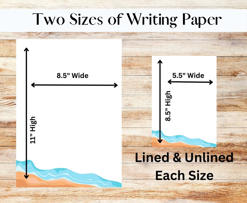 Beach PRINTABLE Stationery Summer Stationary Ocean Waves Sea Sand Dunes ...