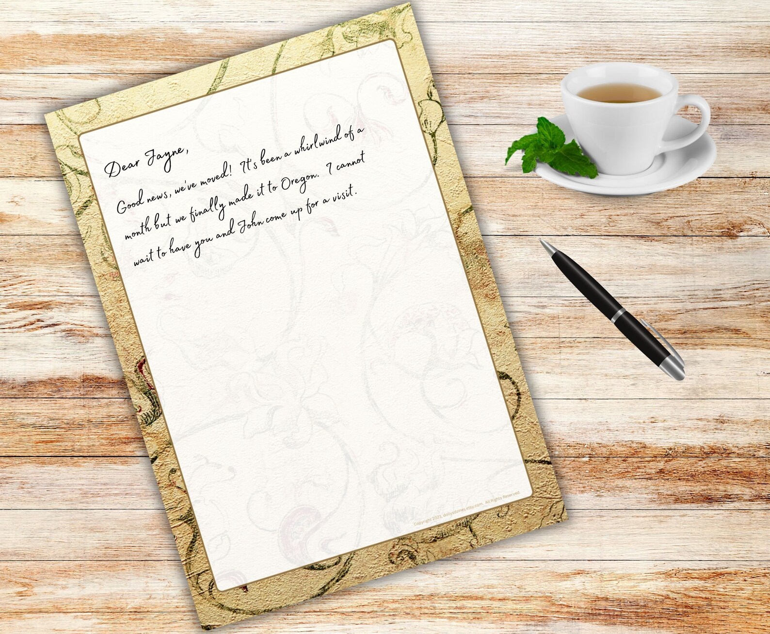 Victorian PRINTABLE Stationary Set With Envelope Printable Stationary ...