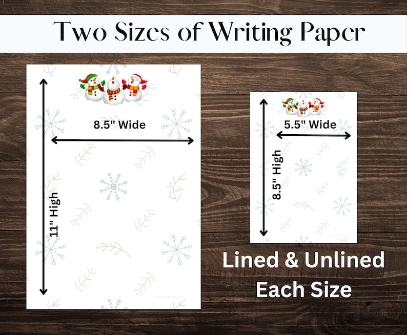 Snowman PRINTABLE Stationery Writing Paper Stationary Letter Lined ...