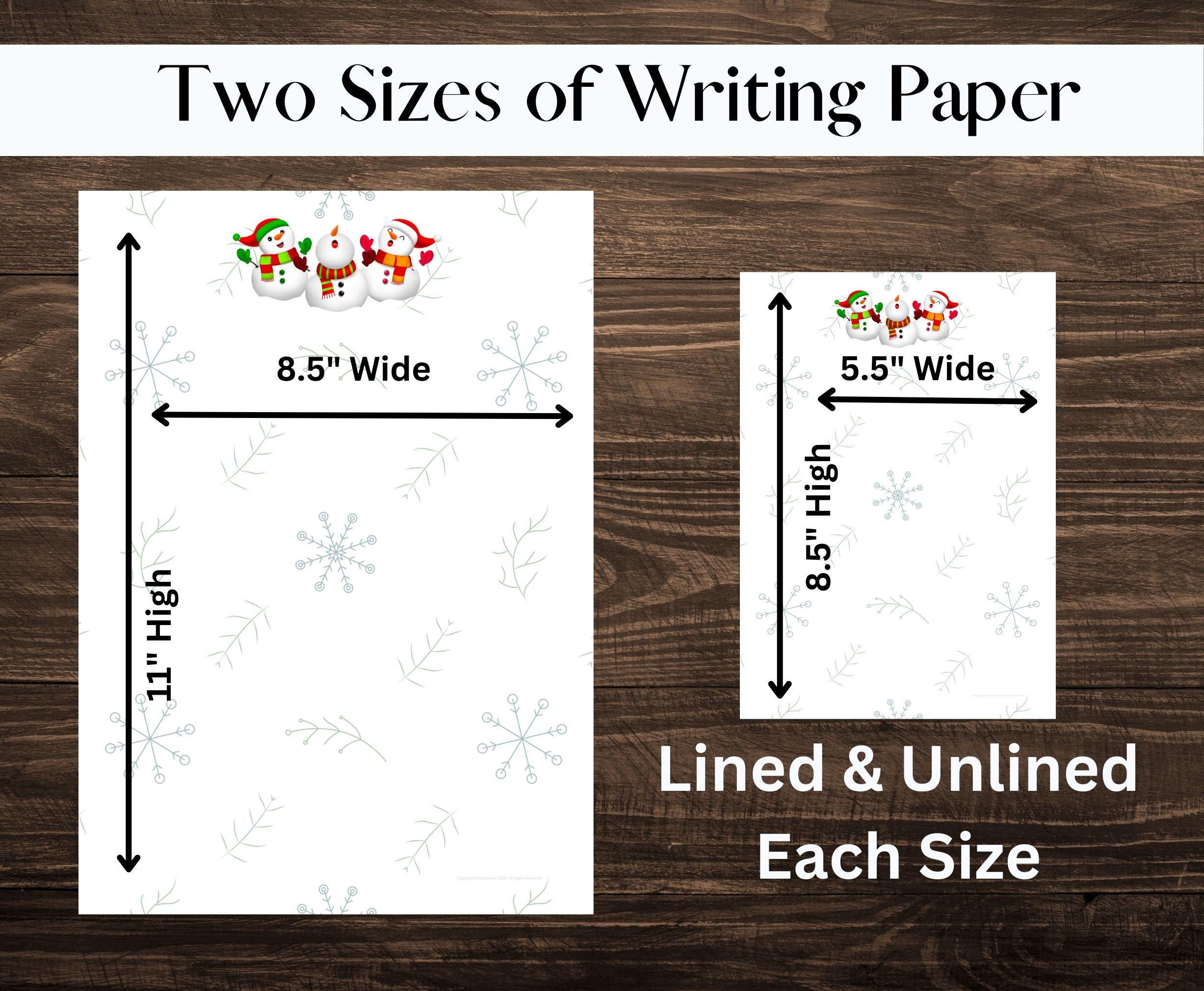 Snowman PRINTABLE Stationery Writing Paper Stationary Letter Lined ...