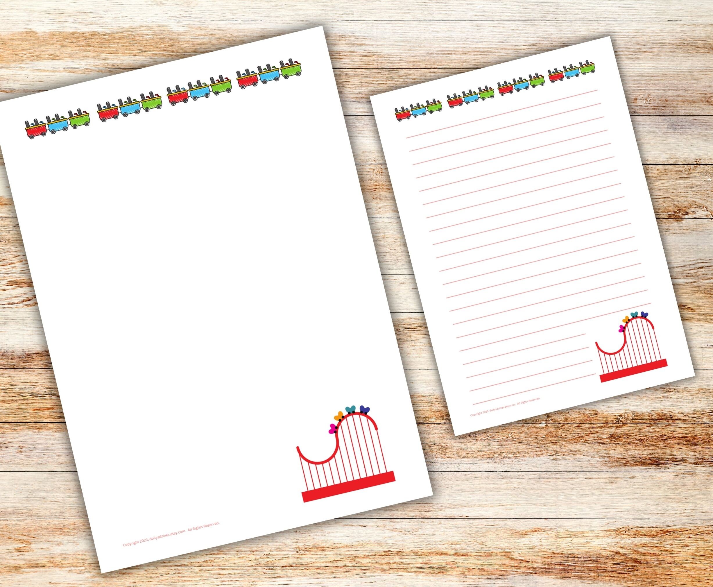 Rollercoaster PRINTABLE Stationary Set With Envelope Printable ...