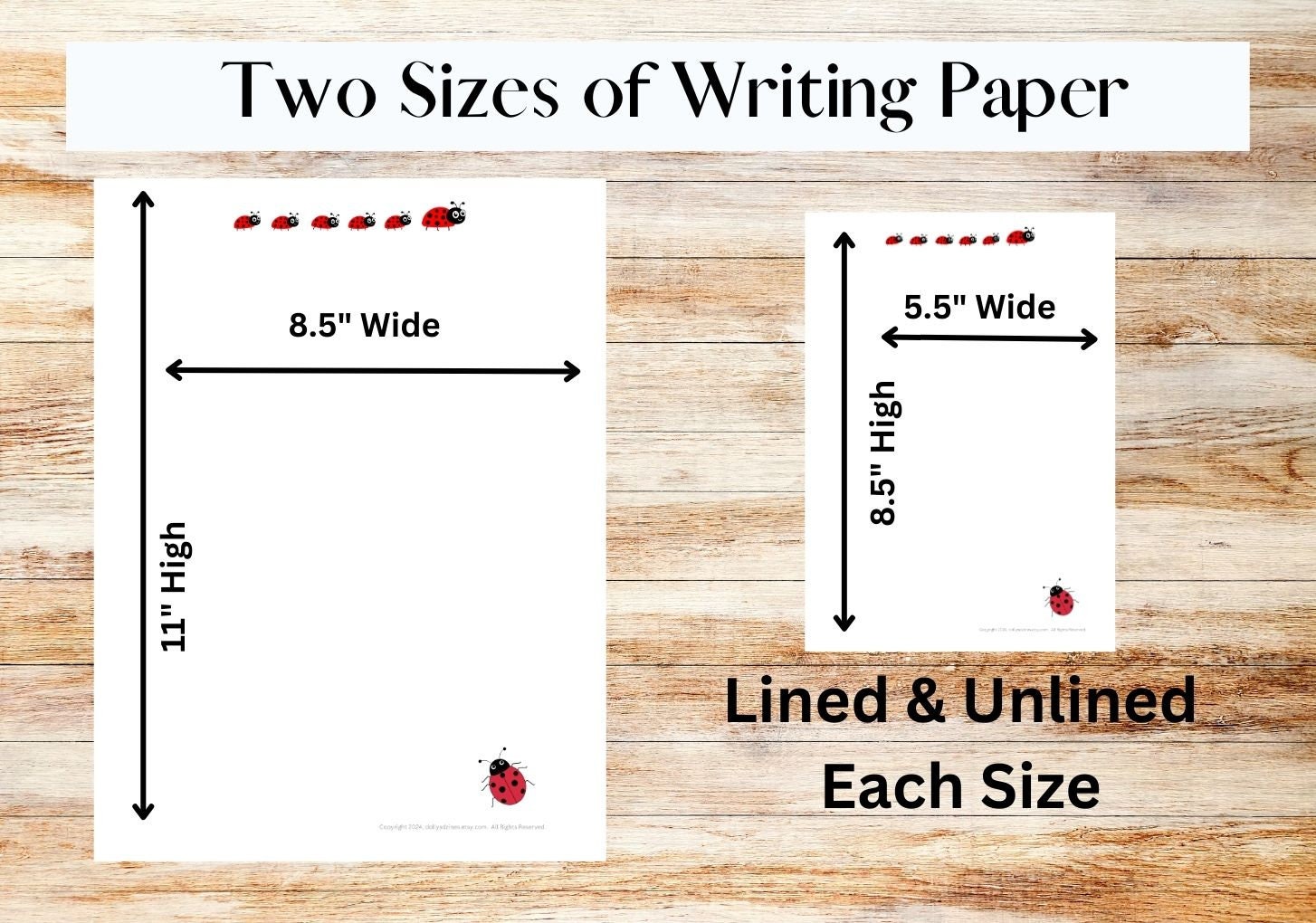 Ladybug Printable Stationary Set With Envelope Printable Stationary ...