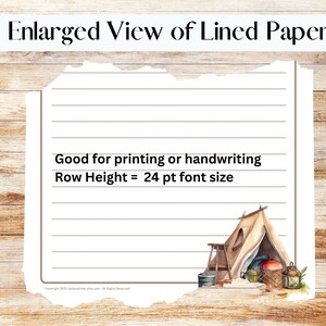 Camping PRINTABLE Stationary Set With Envelope Printable Stationary ...