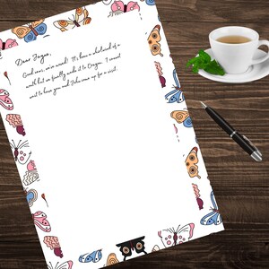 Butterflies PRINTABLE Stationery Writing Paper Stationary Letter Lined ...