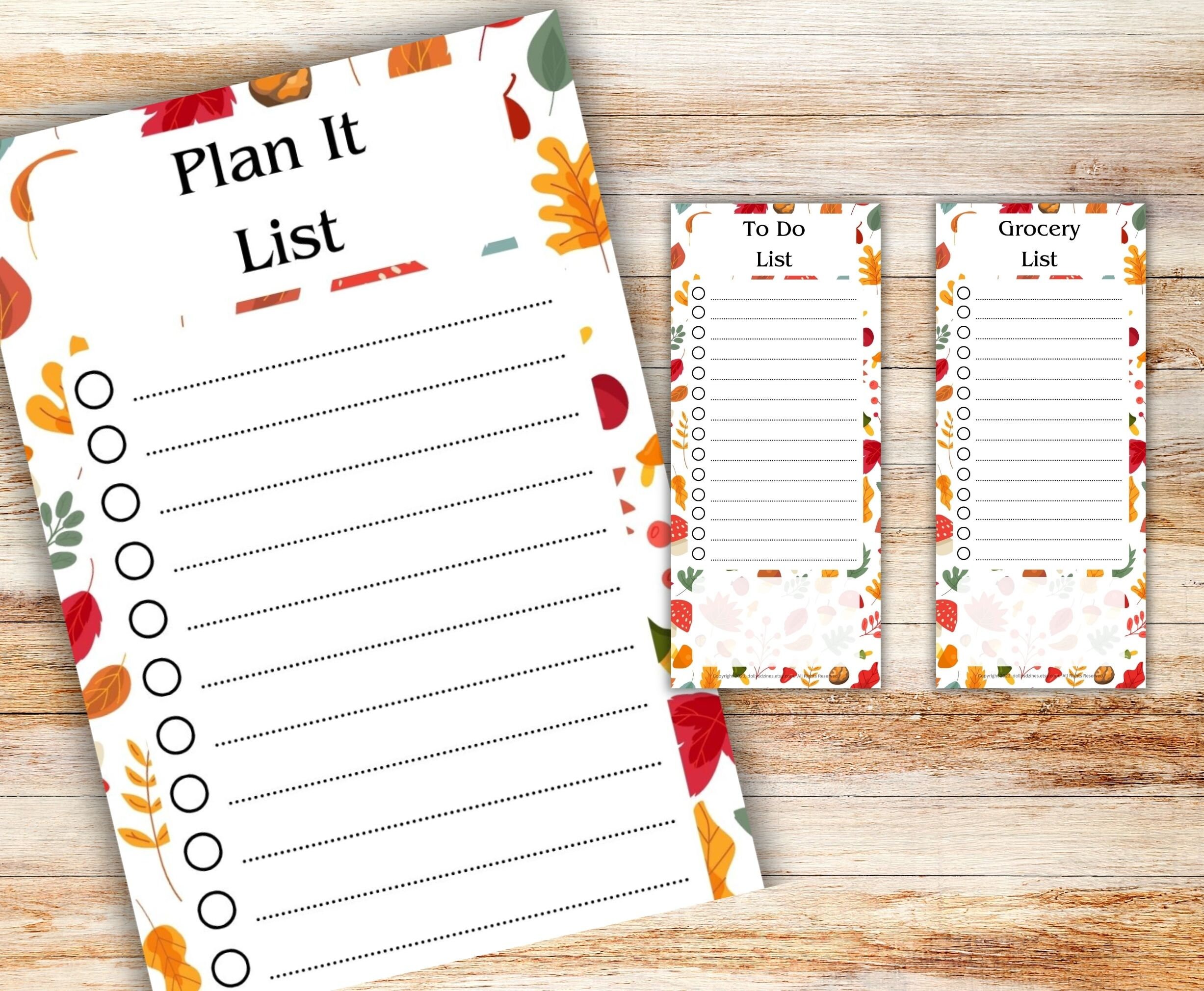 Fall Grocery List, Shopping List, Food Shopping List, to Do List ...