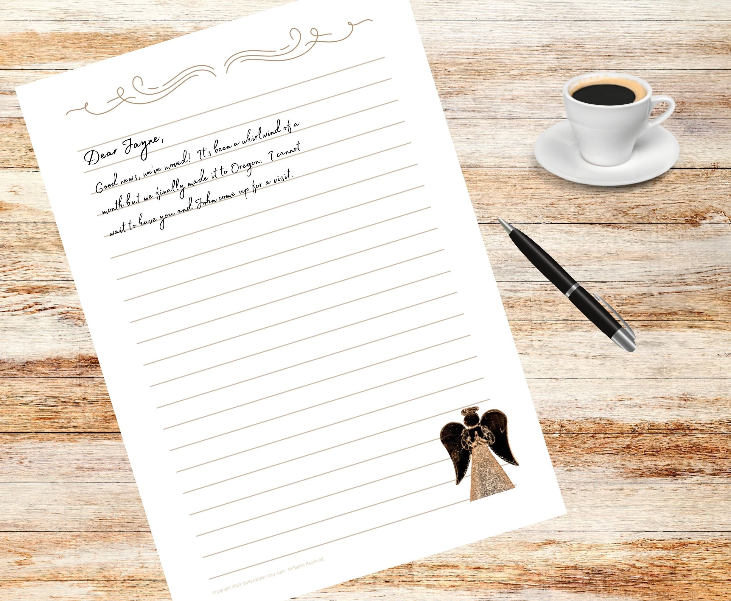 Angels PRINTABLE Stationery Writing Paper Stationary Letter Writing ...