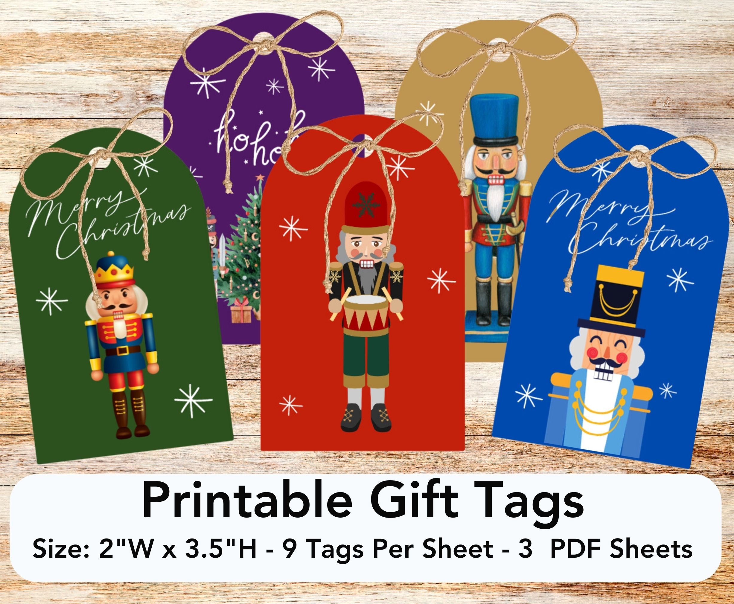 Nutcracker Gift Tags, Gift Tags Printable, Christmas Gift Tags ...