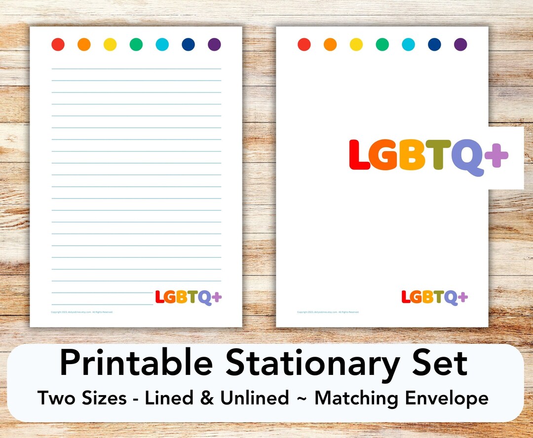 LGBT PRINTABLE Stationery Stationary Writing Paper Letter Writing Paper ...