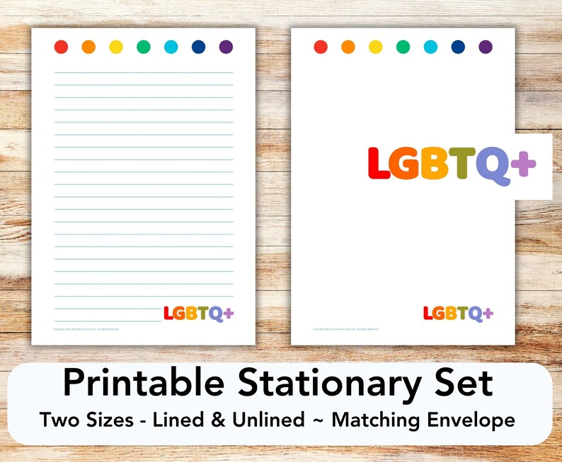 LGBT PRINTABLE Stationery Stationary Writing Paper Letter Writing Paper ...