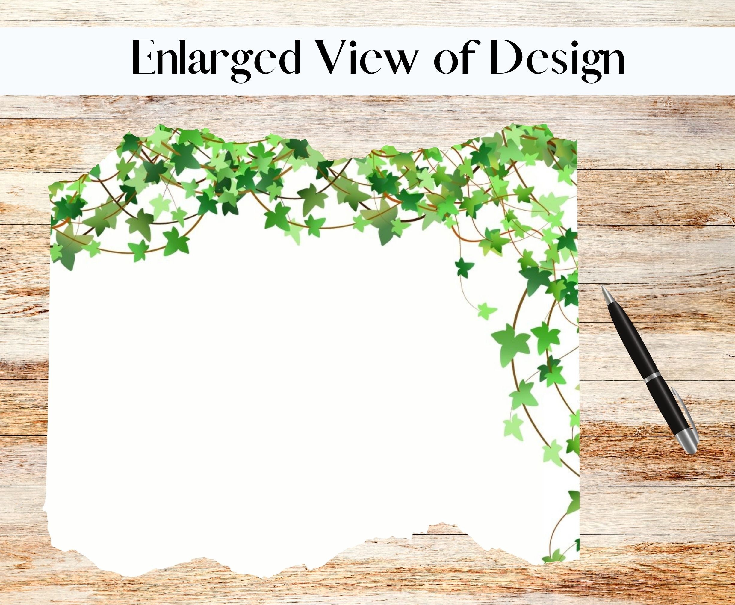 Ivy Printable Stationary Set With Envelope, Writing Paper, US Letter ...