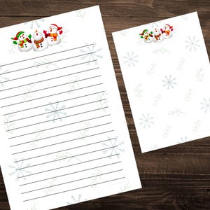 Snowman PRINTABLE Stationery Writing Paper Stationary Letter Lined ...